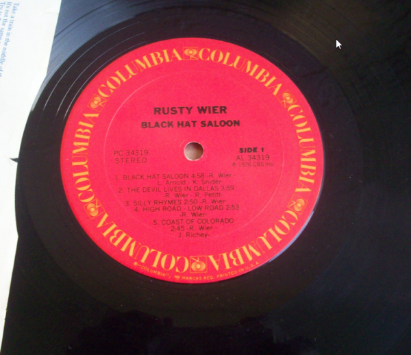 Black Hat Saloon Rusty Wier - LP (1976) - Rare Vinyl Collectible ...