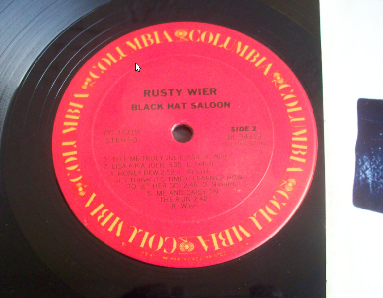 Black Hat Saloon Rusty Wier - LP (1976) - Rare Vinyl Collectible ...