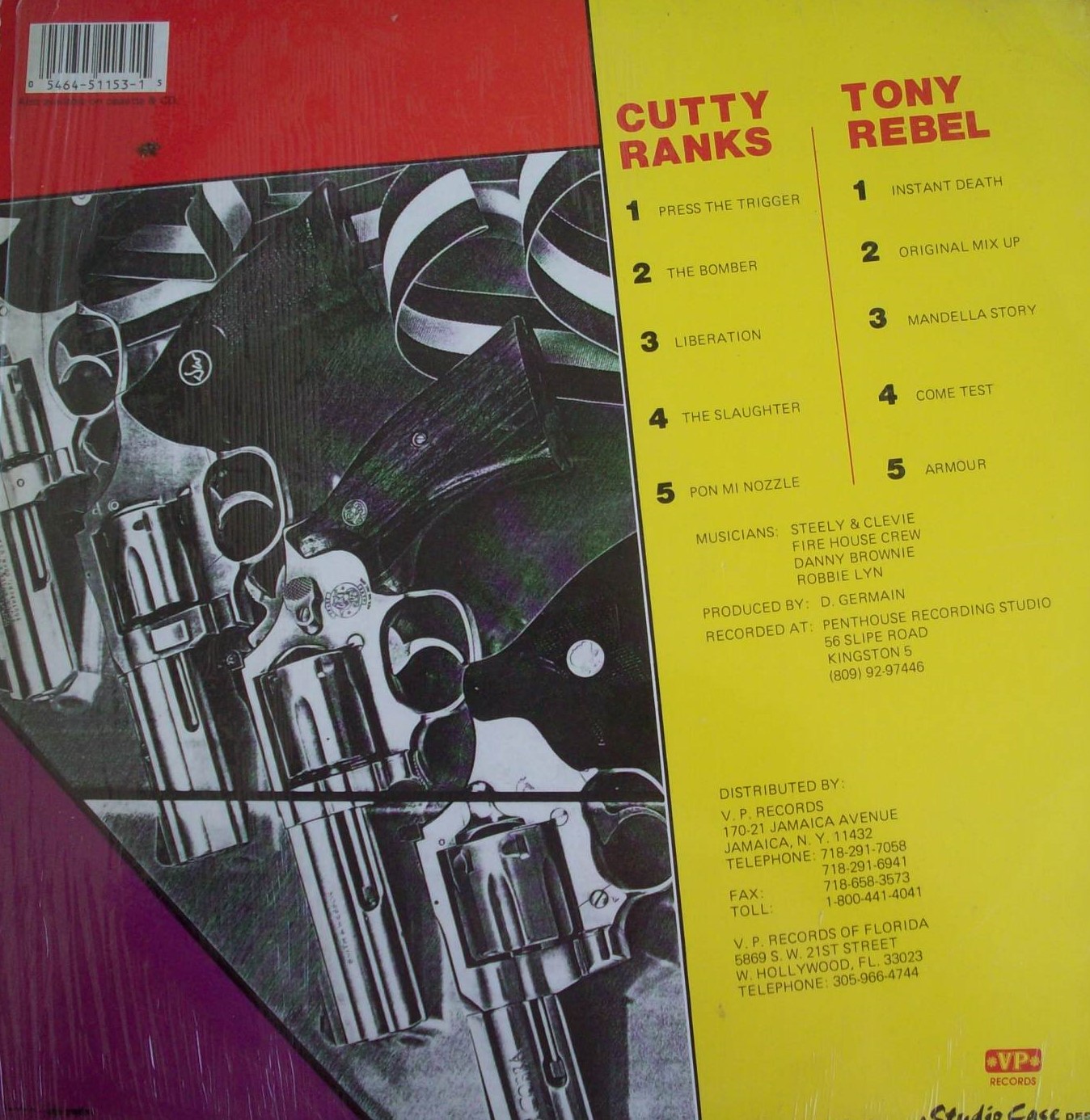 Cutty Ranks & Tony Rebel Die Hard Pt. 1 - LP (1991) - Rare Vinyl ...